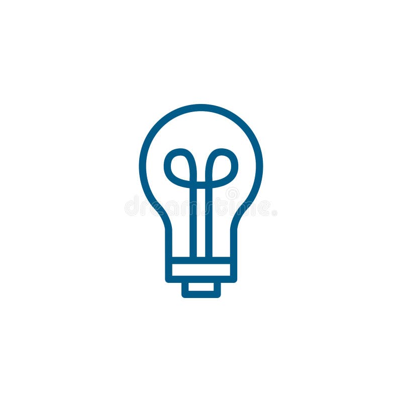 Light Bulb Line Blue Icon on White Background. Blue Flat Style Vector ...