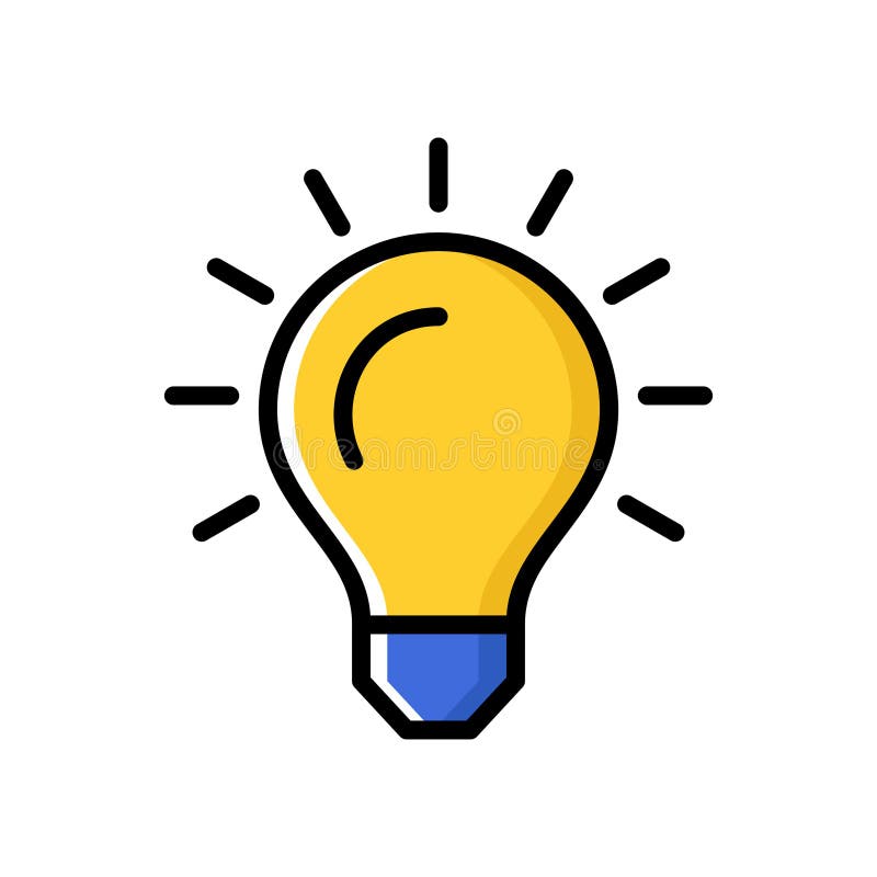 Light Bulb Line Colourful Vector Illustration. Electric Lamp Icon ...