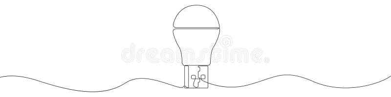 Light Bulb Line Continuous Drawing Vector. One Line the Wireless USB ...