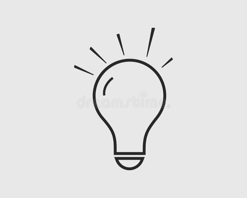 Light Bulb line Icon. stock vector. Illustration of flat - 125623253