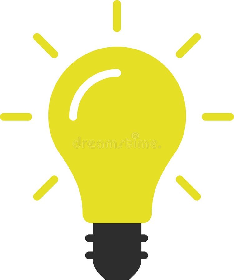 Light Bulb Line Icon Vector, Isolated on White. Idea Sign, Solution ...