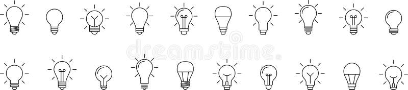 Light Bulb Line Icon Vector, Isolated on White. Idea Sign, Solution ...