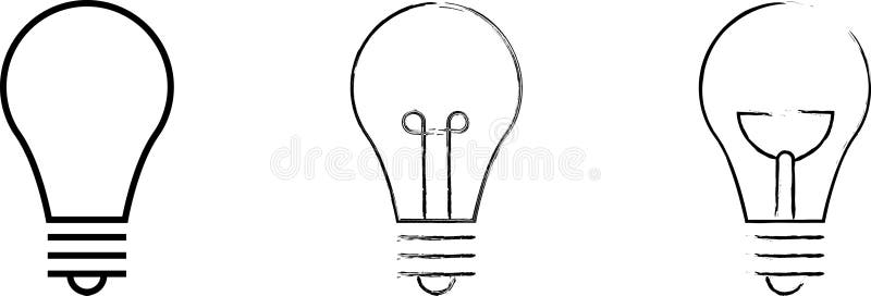 Light Bulb Line Icon Vector, Isolated on White. Idea Sign, Solution ...