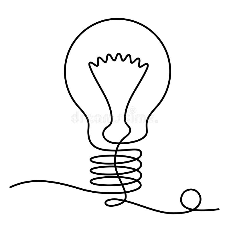 Light Bulb. Line Illustration. Stock Vector - Illustration of invent ...