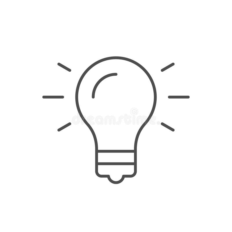 Light Bulb Line Outline Icon Stock Vector - Illustration of inspiration ...
