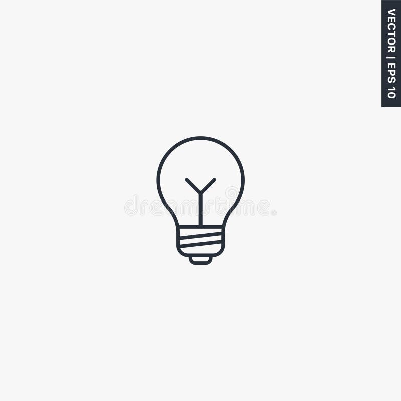 Light Bulb, Linear Style Sign for Mobile Concept and Web Design Stock ...