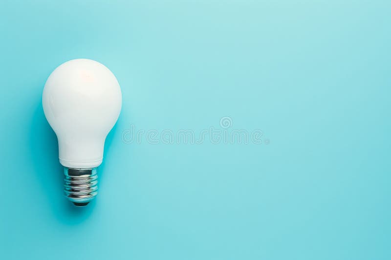 Light Bulb is Lit Up on a Blue Background Stock Image - Image of energy ...