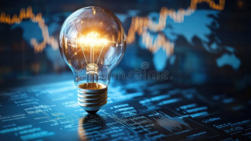 Light Bulb Lit Up Computer Screen Globe Background Stock Photos - Free ...