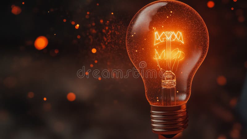 A Light Bulb is Lit Up. Concept of Creativity and Innovation, As the ...