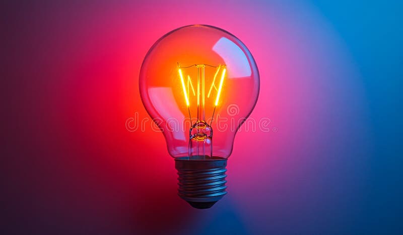 A Light Bulb is Lit Up and is Glowing Orange Stock Image - Image of ...