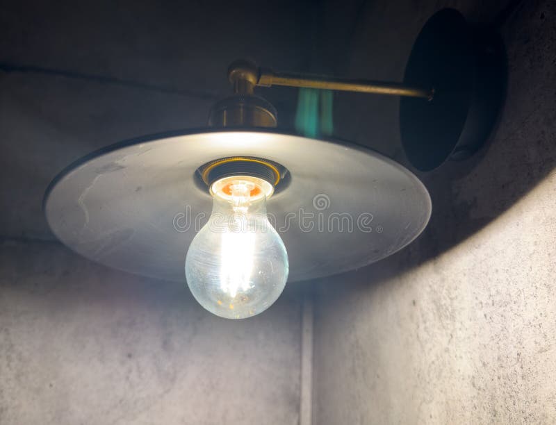 Light Bulb Lit Up Room Grey Wall Stock Photos - Free & Royalty-Free ...