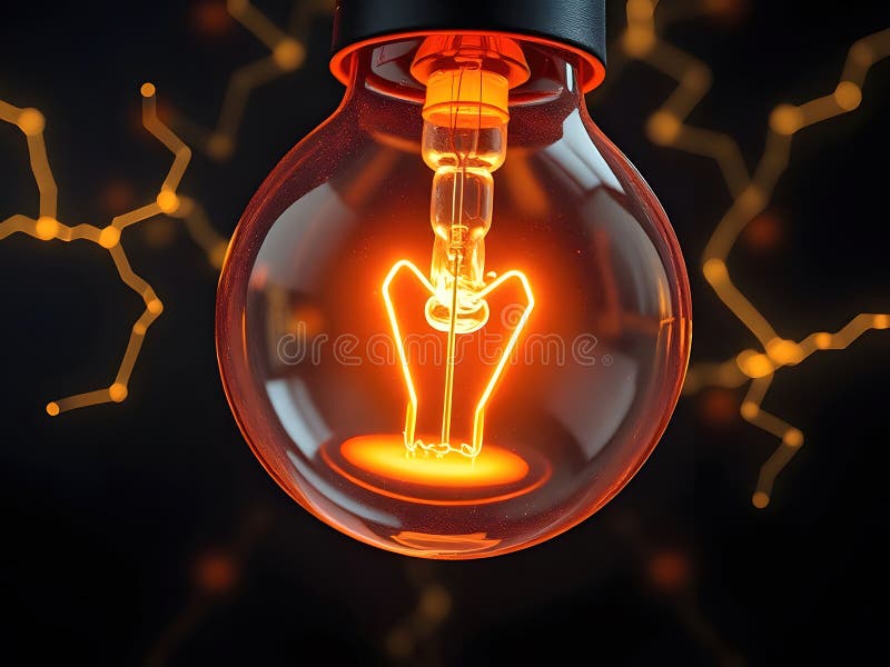 A Light Bulb is Lit Up and is Surrounded by a Dark Background Ai ...