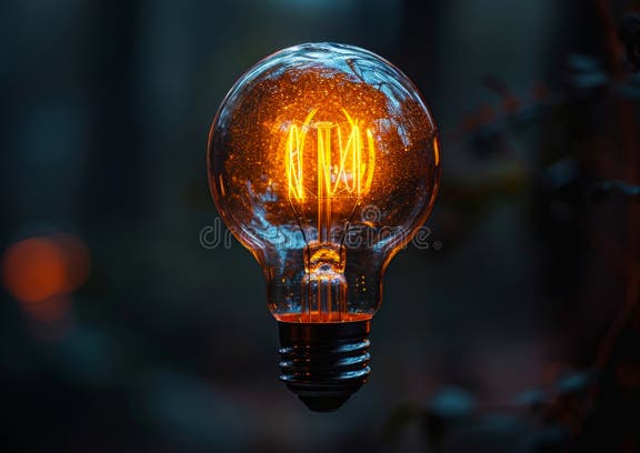 Light Bulb is Lit Up with Yellow Light Stock Image - Image of equipment ...