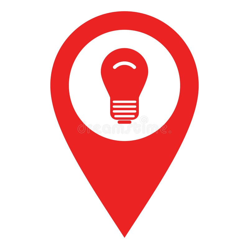 Light Bulb and Location Pin As Vector Illustration Stock Vector ...