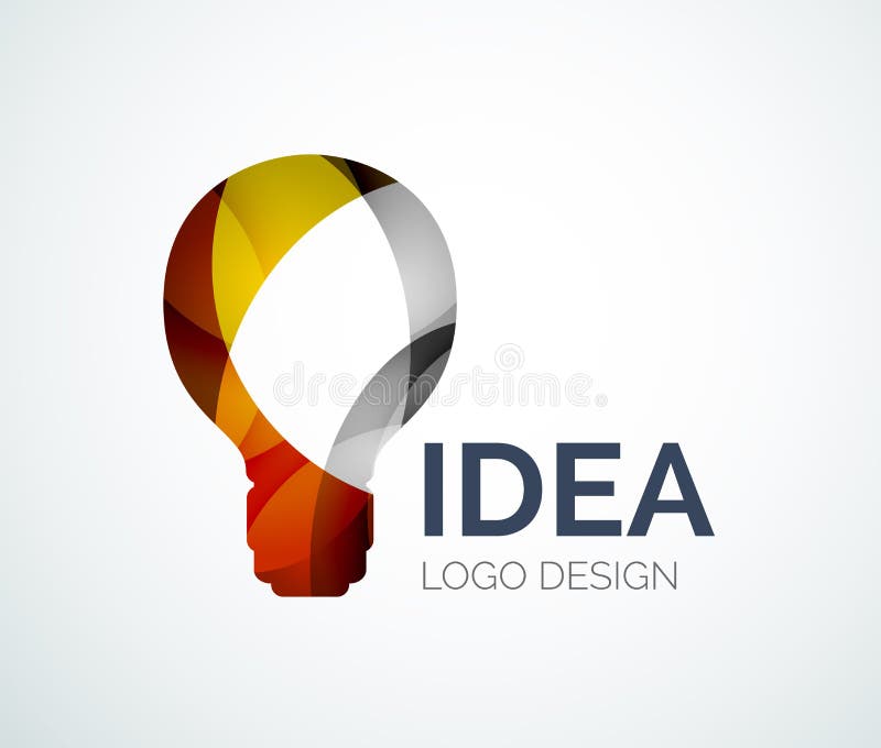 Light Bulb Logo Design Made of Color Pieces Stock Vector - Illustration ...