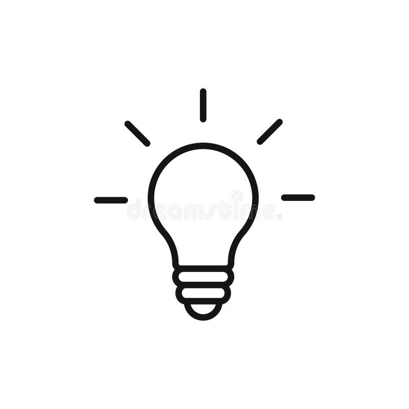 Light Bulb Logo Sign Vector Outline Stock Vector - Illustration of ...