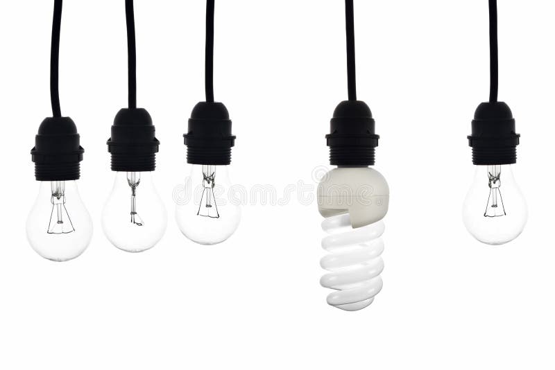 Empty Light Bulb on White Background Stock Image - Image of electricity ...