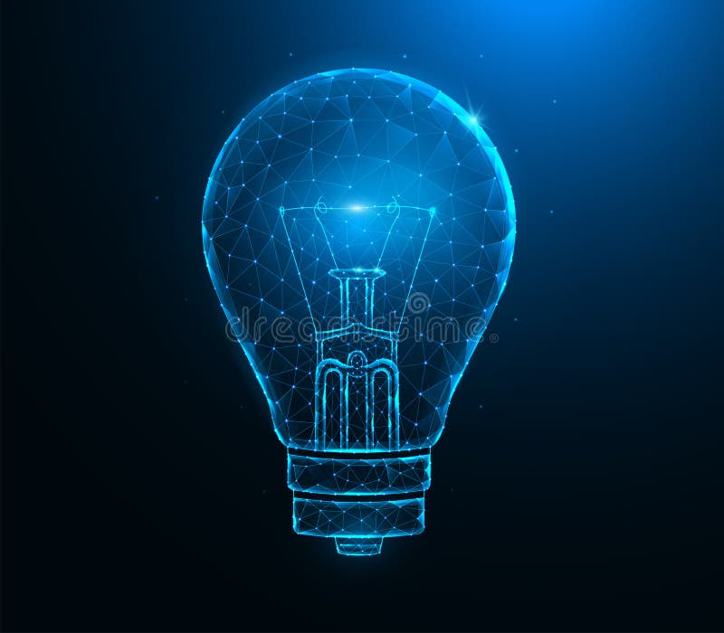 Light bulb low poly art stock vector. Illustration of background ...