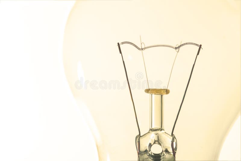 Light Bulb Macro with the Filament Wire and Construction Artistic ...
