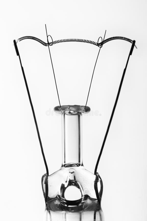 Light Bulb Macro with the Filament Wire and Construction Artistic ...