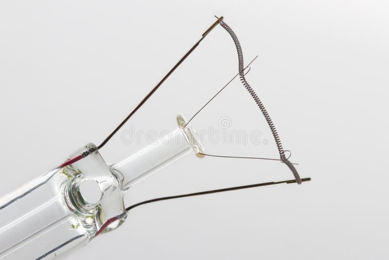 Light Bulb Macro with the Filament Wire Stock Photo - Image of ...
