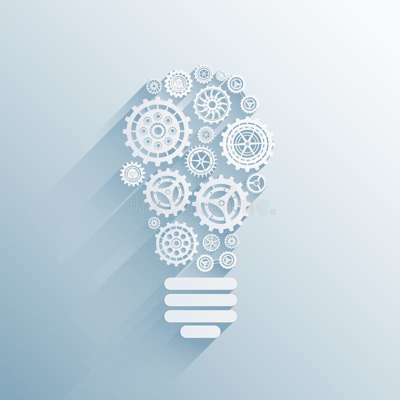 Light Bulb Made of Cogs and Wheels Vector Stock Vector - Illustration ...