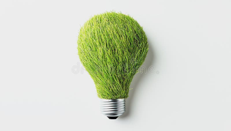 A Light Bulb Made of Grass, AI Generated Stock Illustration ...