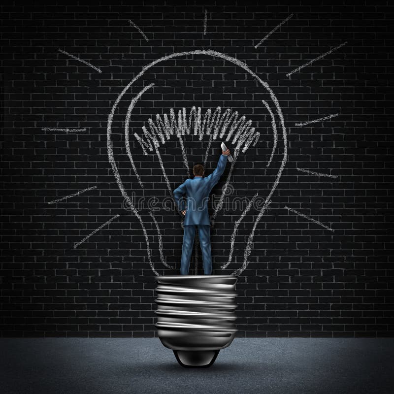 Light bulb Man stock illustration. Illustration of inspiration - 45314511
