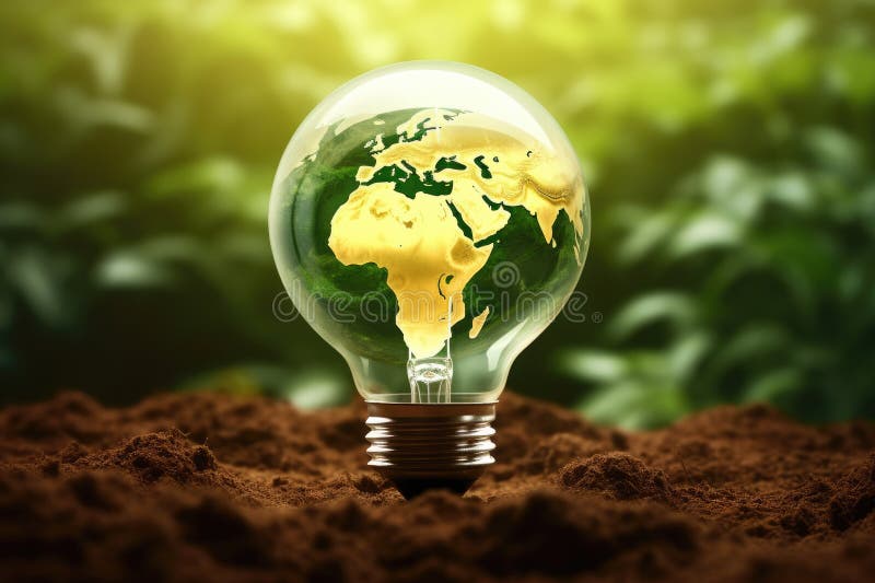 Light Bulb with Map of World Inside. Perfect for Global Concepts and ...