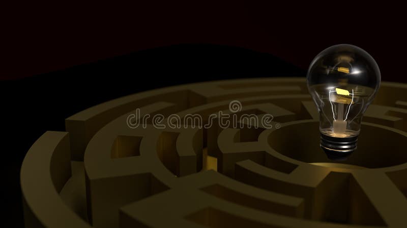 The Light Bulb and Maze for Creative Concept 3d Rendering Stock ...