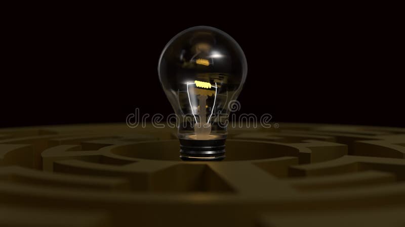 The Light Bulb and Maze for Creative Concept 3d Rendering Stock ...