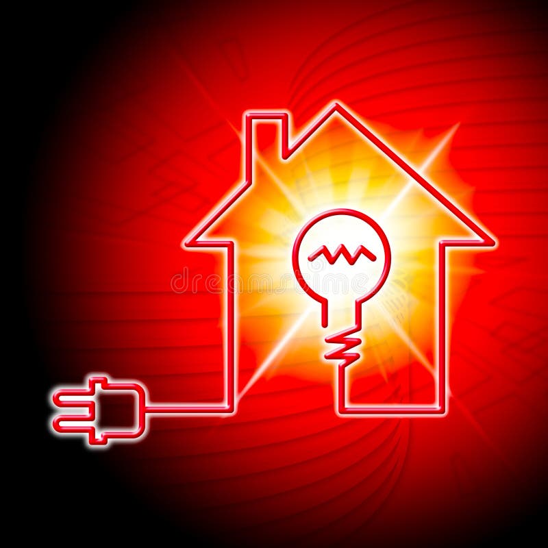Light Bulb Means Power Source and Bright Stock Illustration ...