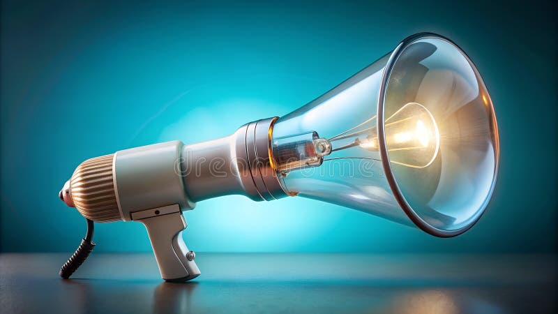 Light Bulb and Megaphone - Idea and Communication Concept Stock Photo ...