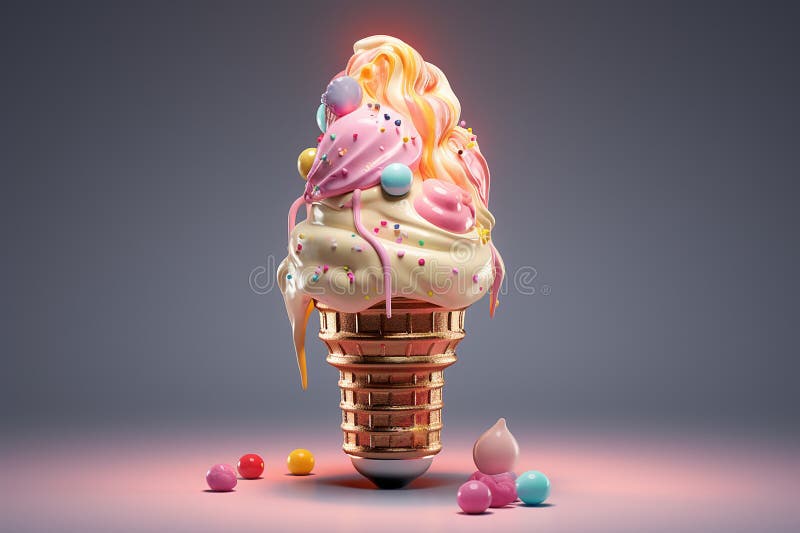 Ice Cream Dripping Wafer Background Stock Illustrations 164 Ice Cream