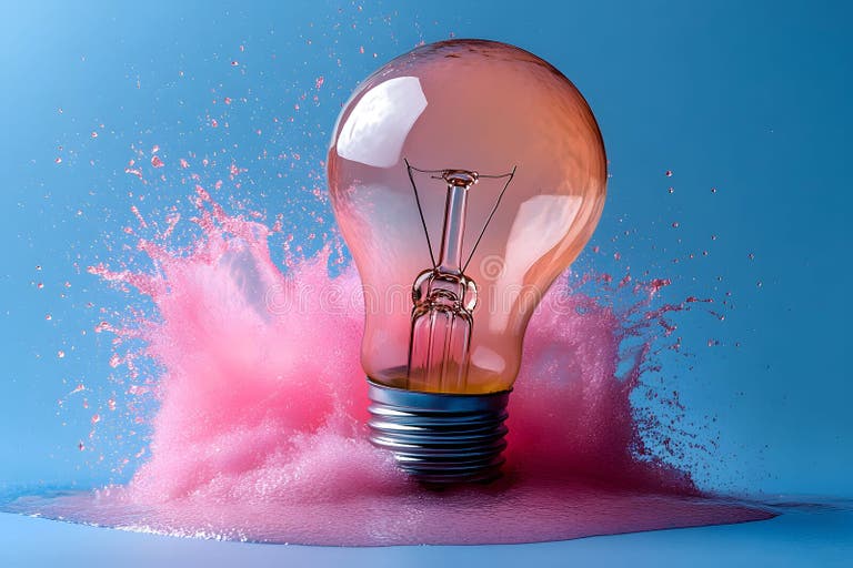 Creative Burst Concept: Light Bulb in Vibrant Color Explosion ...