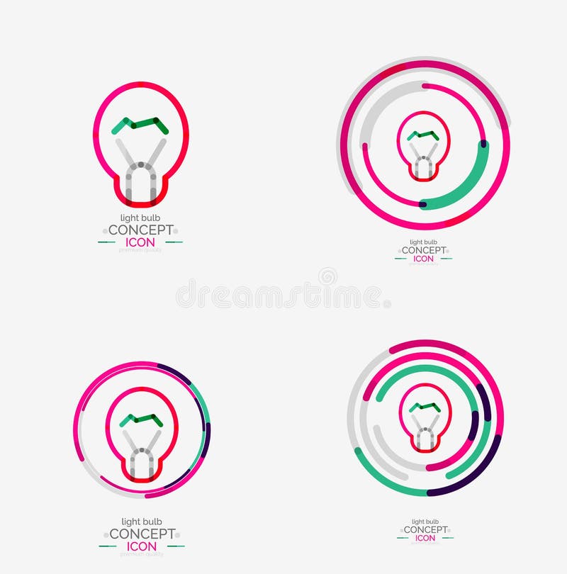 Light Bulb Minimal Design Logo Stock Vector - Illustration of icon ...