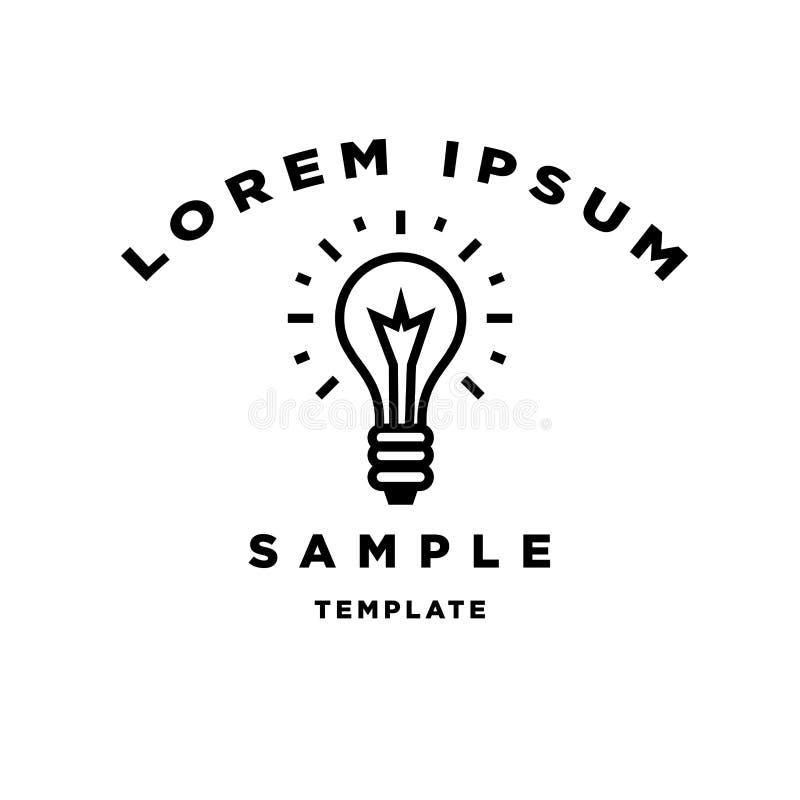 Light Bulb Minimal Sign Vector Design Stock Vector - Illustration of ...