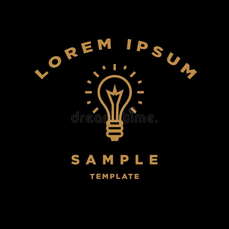 Light Bulb Minimal Sign Vector Design Stock Vector - Illustration of ...