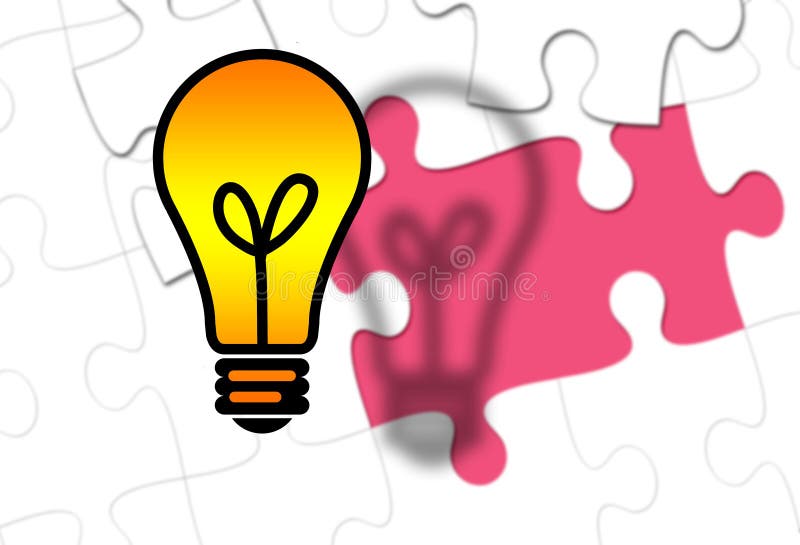 Light Bulb with Missing Puzzle Piece As Idea Stock Illustration ...