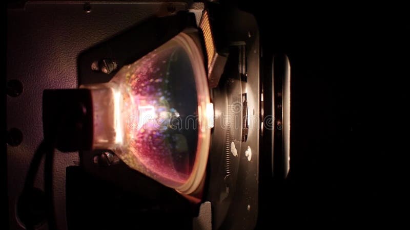 Bulb of 8mm Film Projector. Strobe Flashing Light Goes on and Off with ...