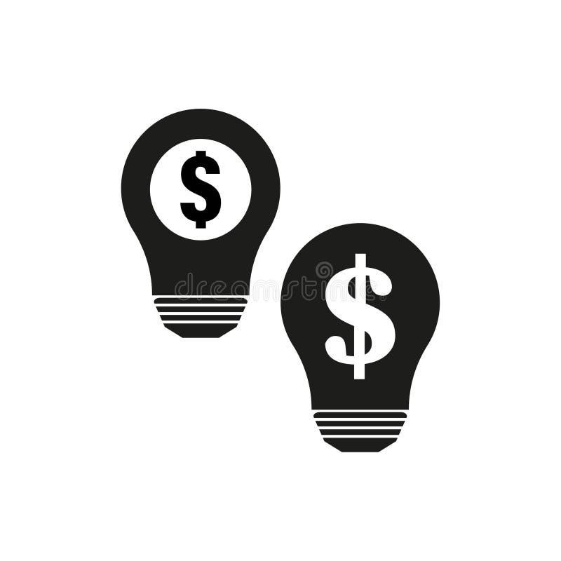 Light Bulb Money Dollar Sign. Vector Illustration. EPS 10 Stock Vector ...