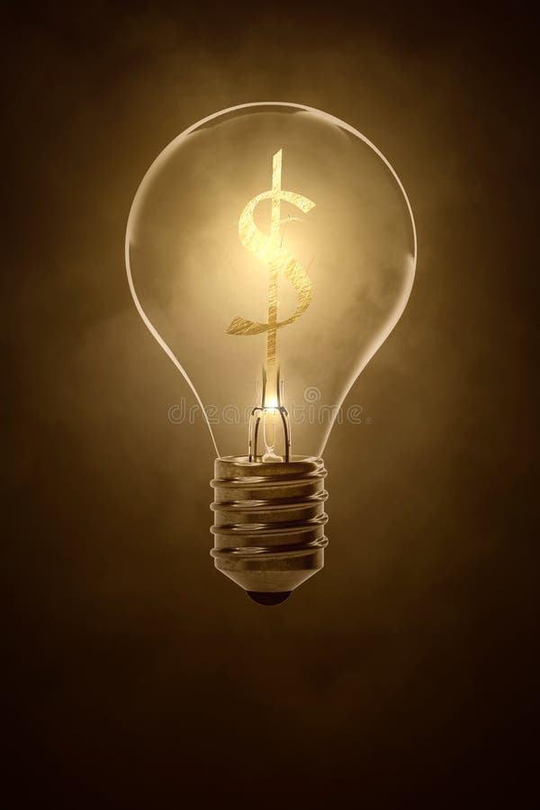 Light bulb and money stock image. Image of power, financial - 98109589