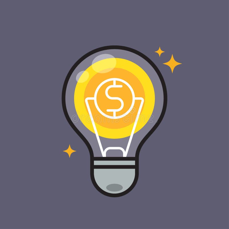 A Light Bulb with Money Sign at the Center. Isolated Vector ...