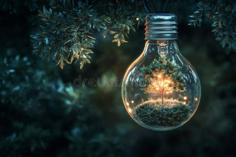 A Light Bulb Morphing into a Flourishing Tree Represents the ...