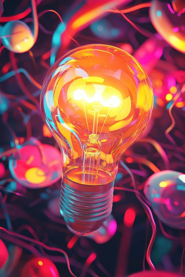 Light Bulb with Multiple Lights Stock Image - Image of technology ...
