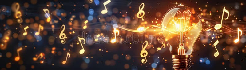 A Light Bulb with Musical Notes Inside, Symbolizing Creativity and ...
