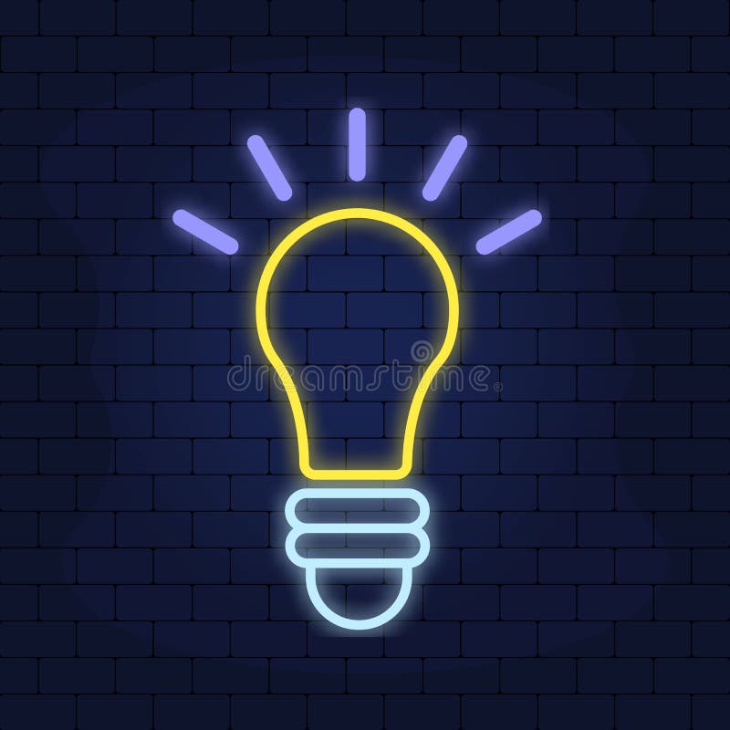 Light Bulb Neon Sign Vector. Vector Illustration Stock Vector ...