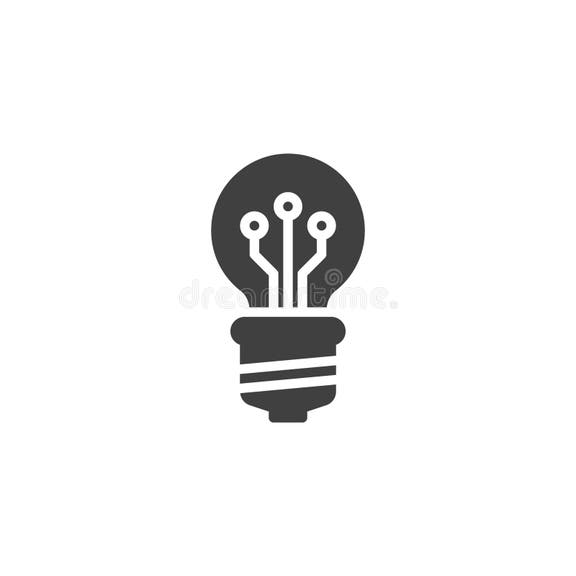 Light Bulb with Network Connection Vector Icon Stock Illustration ...