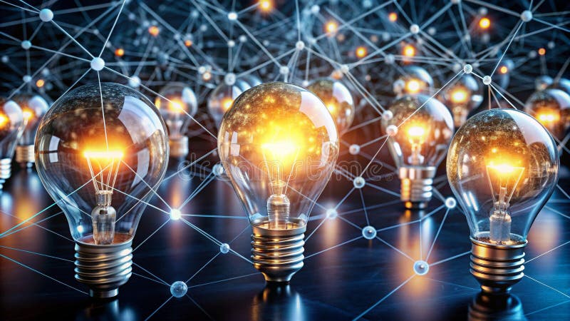 Light Bulb Network stock illustration. Illustration of sphere - 322175018