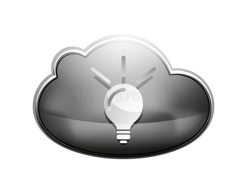 Light Bulb, New Idea Concept Web Button Stock Vector - Illustration of ...